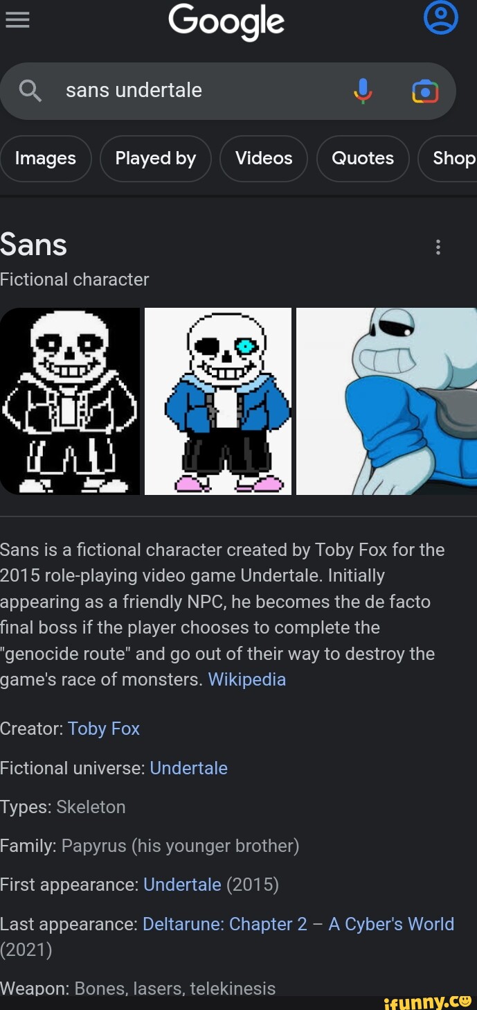 = Google Q. sans undertale Images Played by Videos Quotes Shop Sans ...