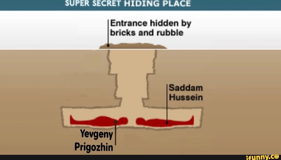 SUPER SECRET HIDING PLACE Entrance hidden by bricks and rubble Saddam ...