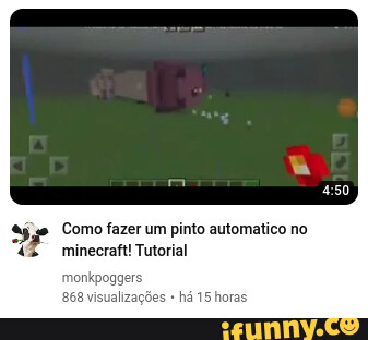 Tutorial de minecraft - Como fazer um pinto automatico no minecraft ...