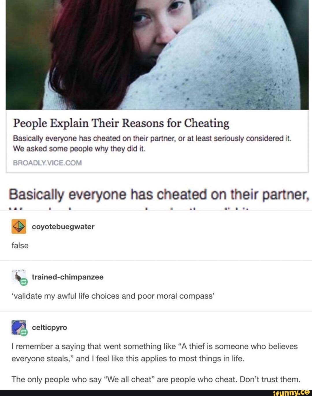 People Explain Their Reasons for Cheating Basically everyone has ...