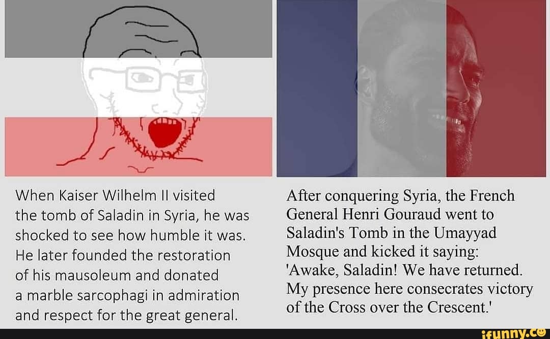 When Kaiser Wilhelm II visited the tomb of Saladin in Syria, he was ...