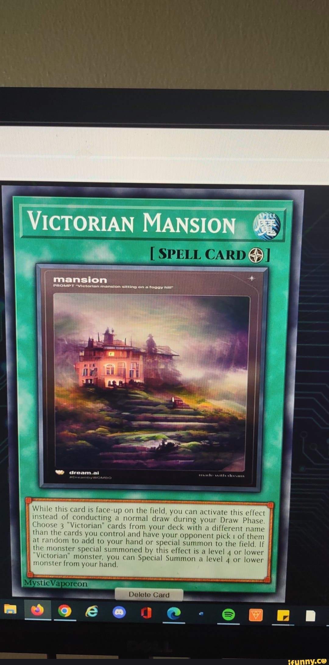 VICTORIAN MANSION_ Mansion CARD Gream.at While this card is face-up on ...
