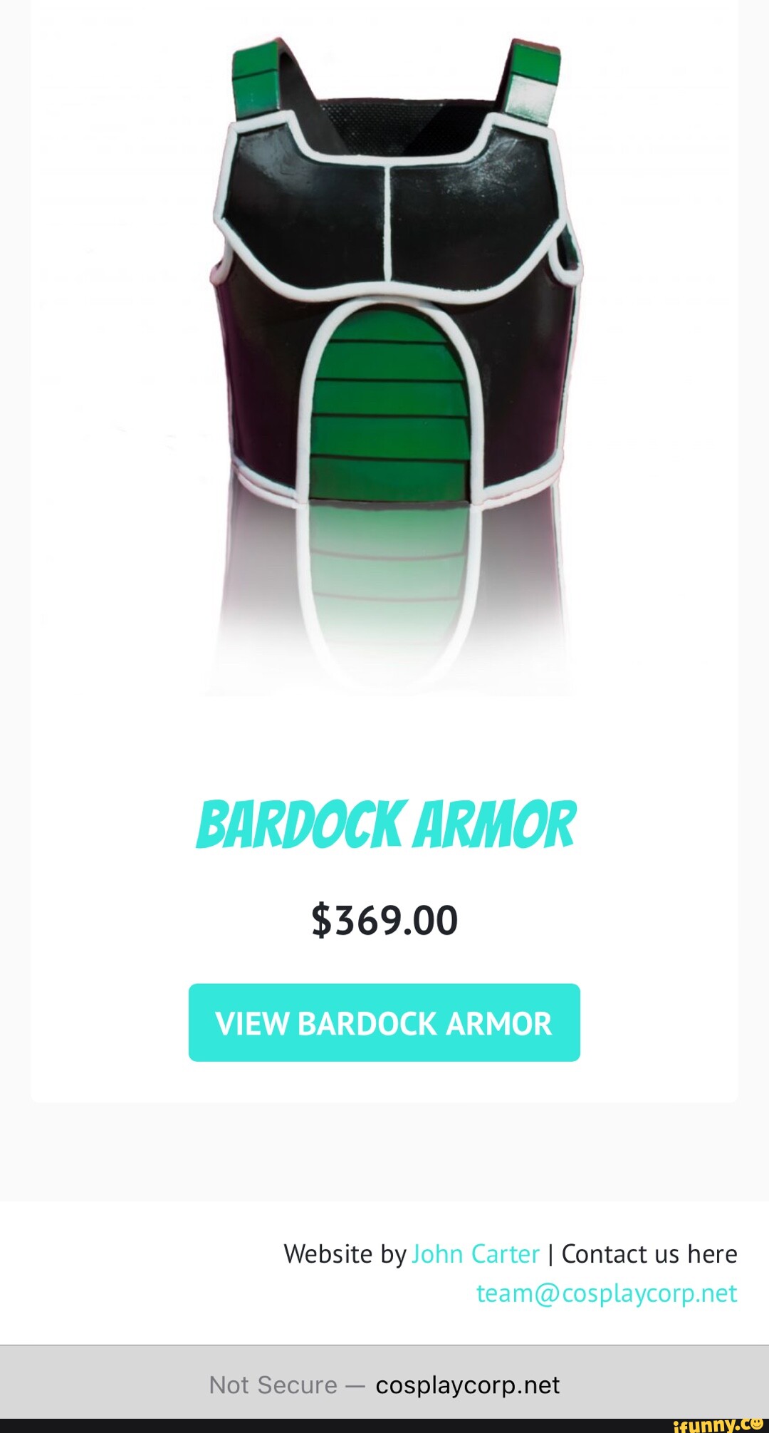 Ff BARDOCK ARMOR $369.00 VIEW BARDOCK ARMOR Website by John Carter I ...