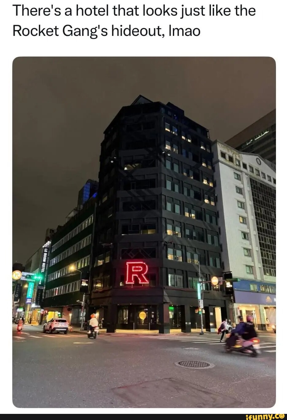 There's hotel that looks just like the Rocket Gang's hideout, Imao - iFunny