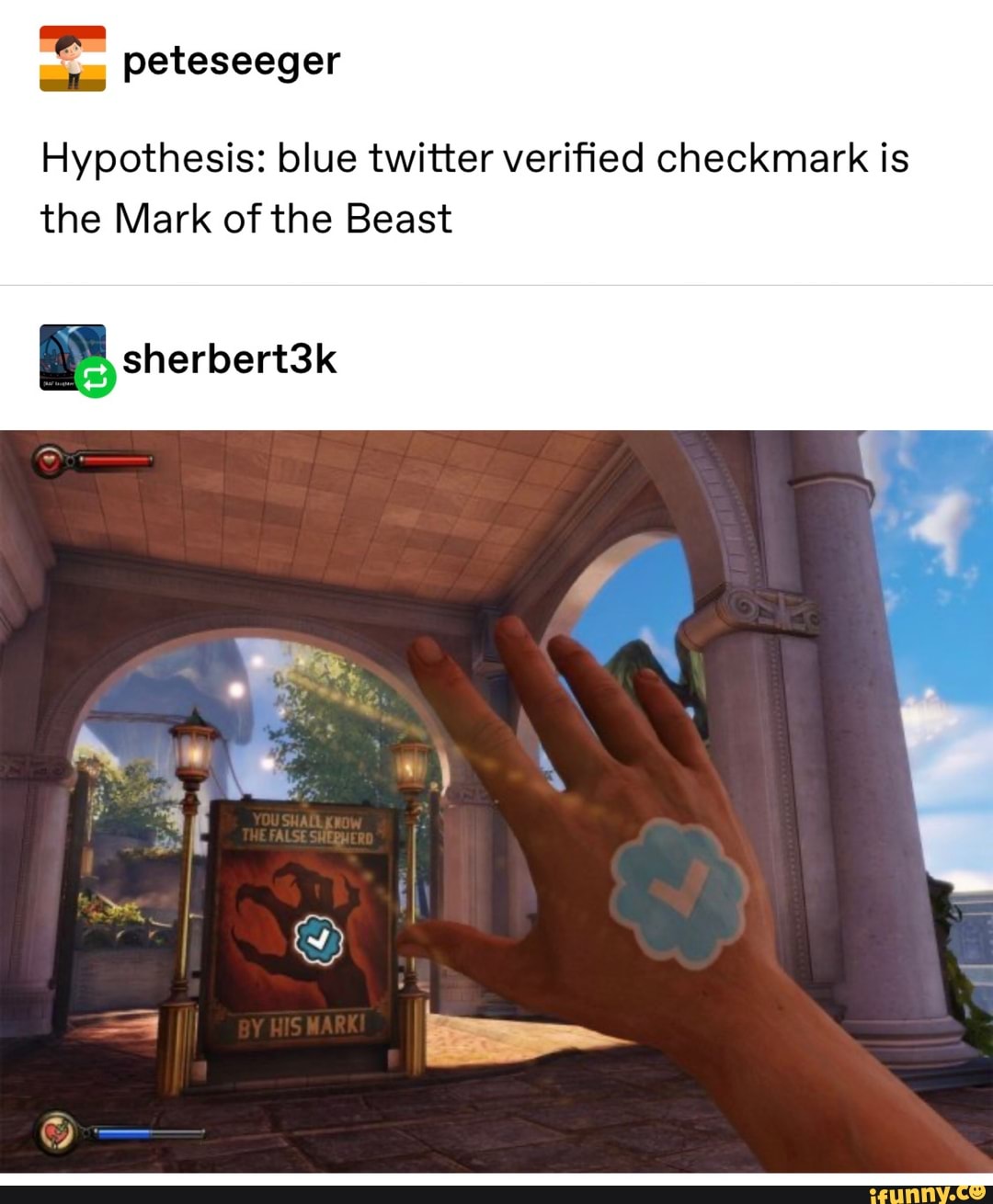 Hypothesis: blue twitter verified checkmark is the Mark of the Beast ...