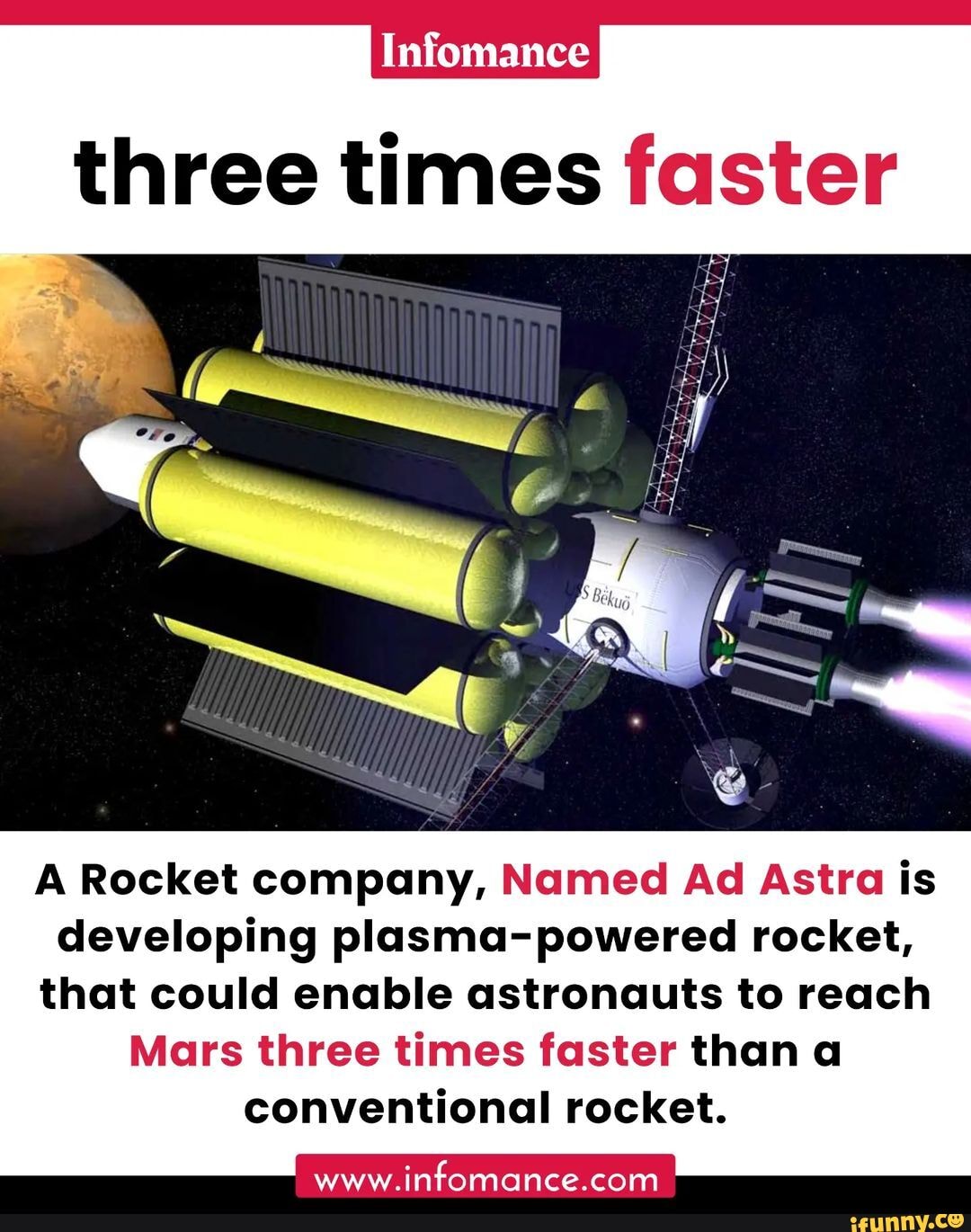 Infomance three times faster if A Rocket company, Named Ad Astra is ...