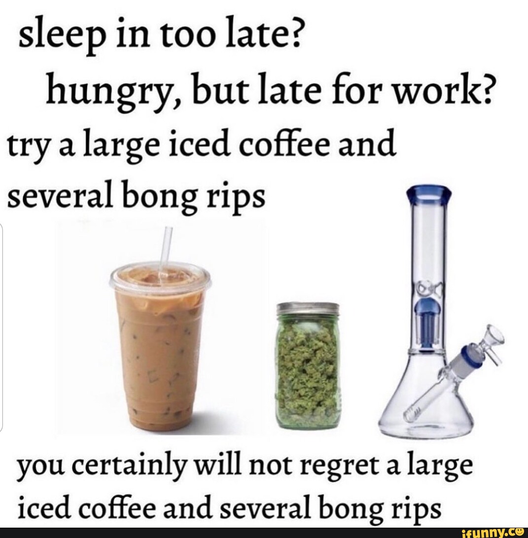 Sleep in too late? hungry, but late for work? try a large iced coffee ...