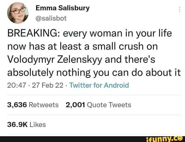 Emma Salisbury @salisbot BREAKING: every woman in your life now has at ...