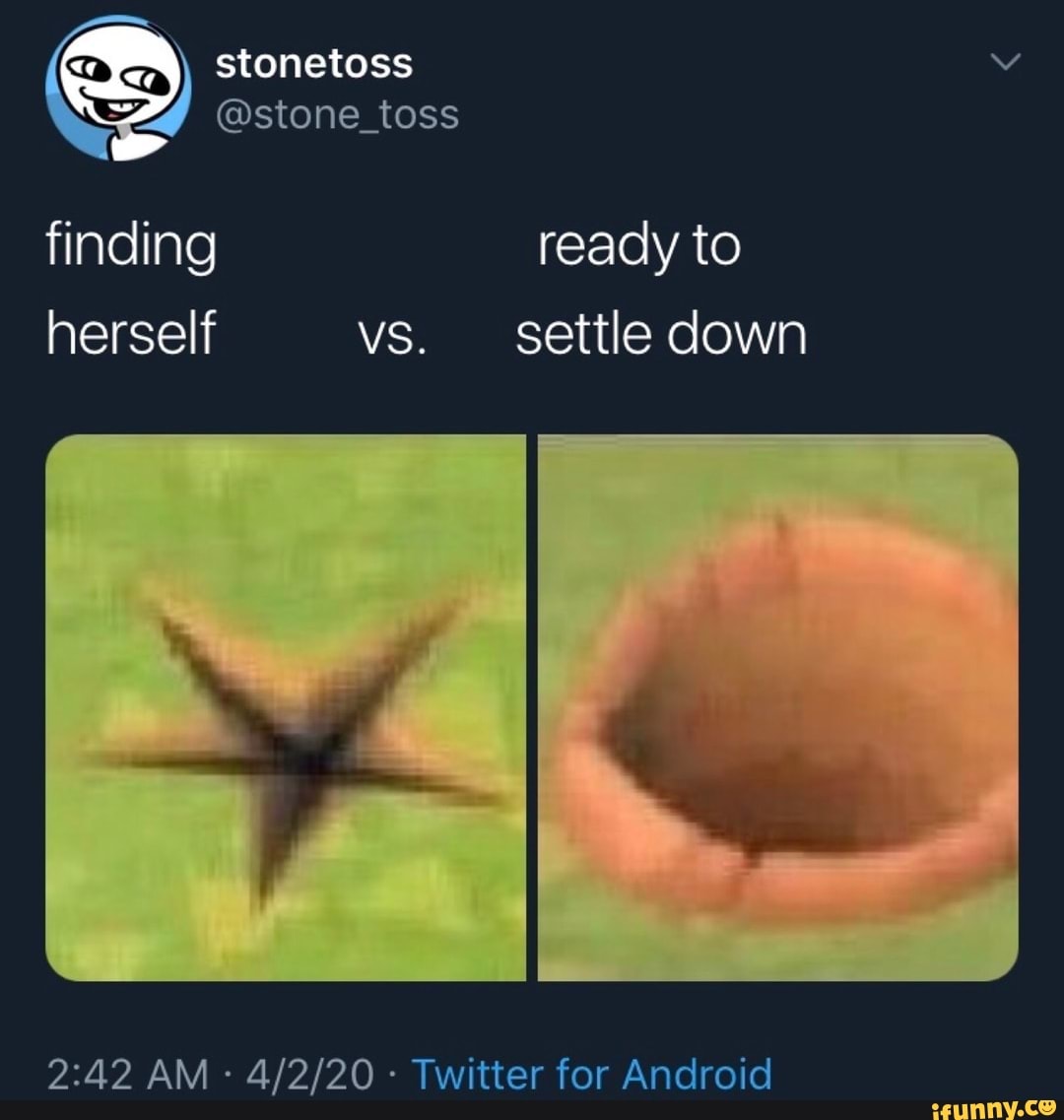 Stonetoss @stone_toss finding ready to herself vs. settle down AM ...