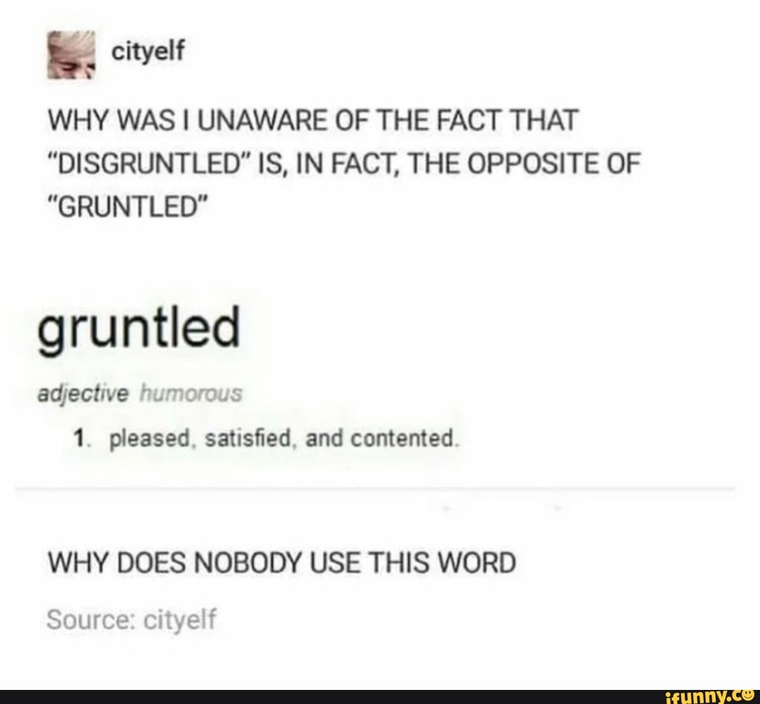 Gruntled memes. Best Collection of funny Gruntled pictures on iFunny