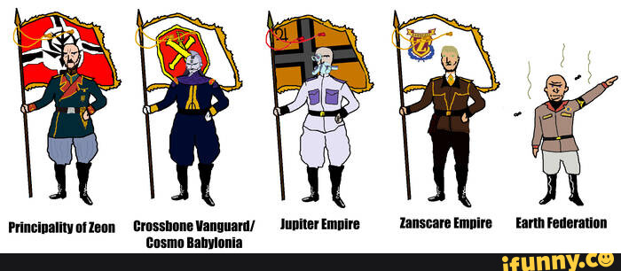 Principality ofZeon CrossboneVanguard/ Jupiter Empire Tanscare Empire ...