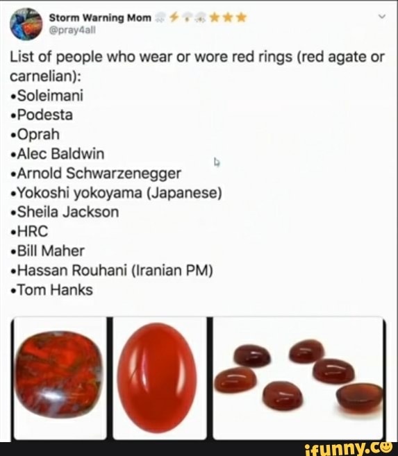 A List of people who wear or wore red rings (red agate or carnelian ...