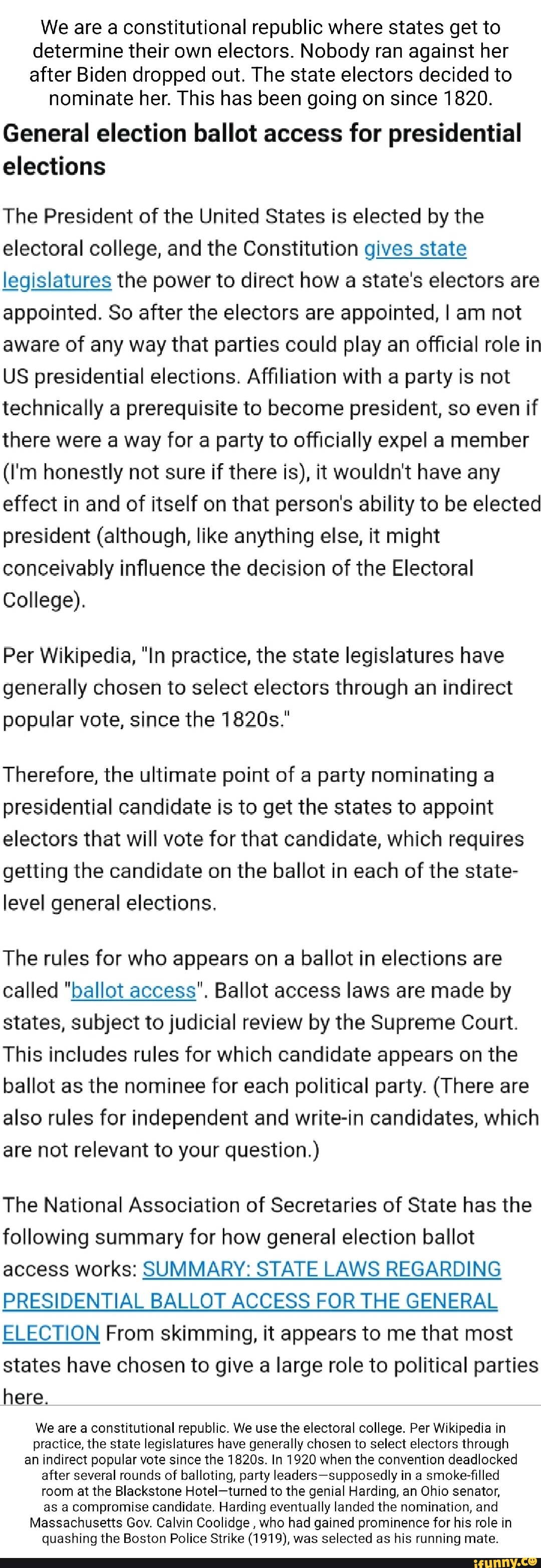 We are a constitutional republic where states get to determine their ...