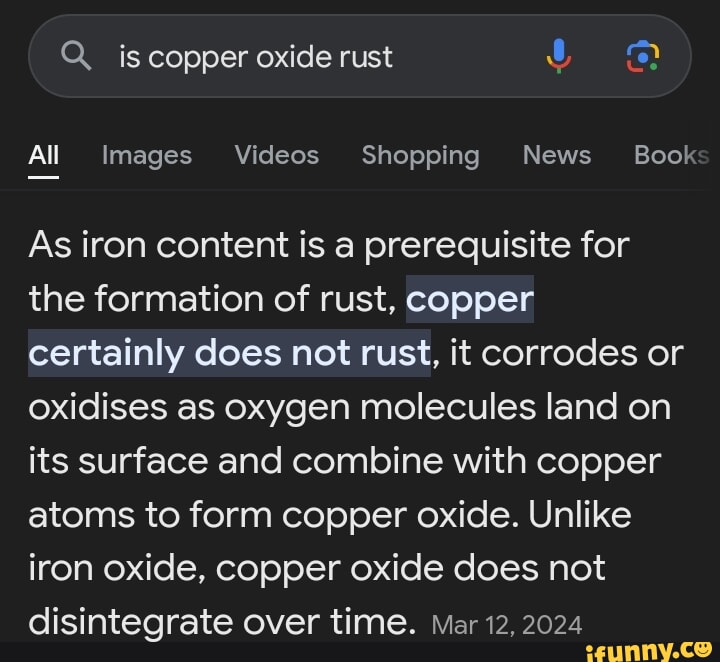 Is copper oxide rust All Images Videos Shopping News Book As iron ...