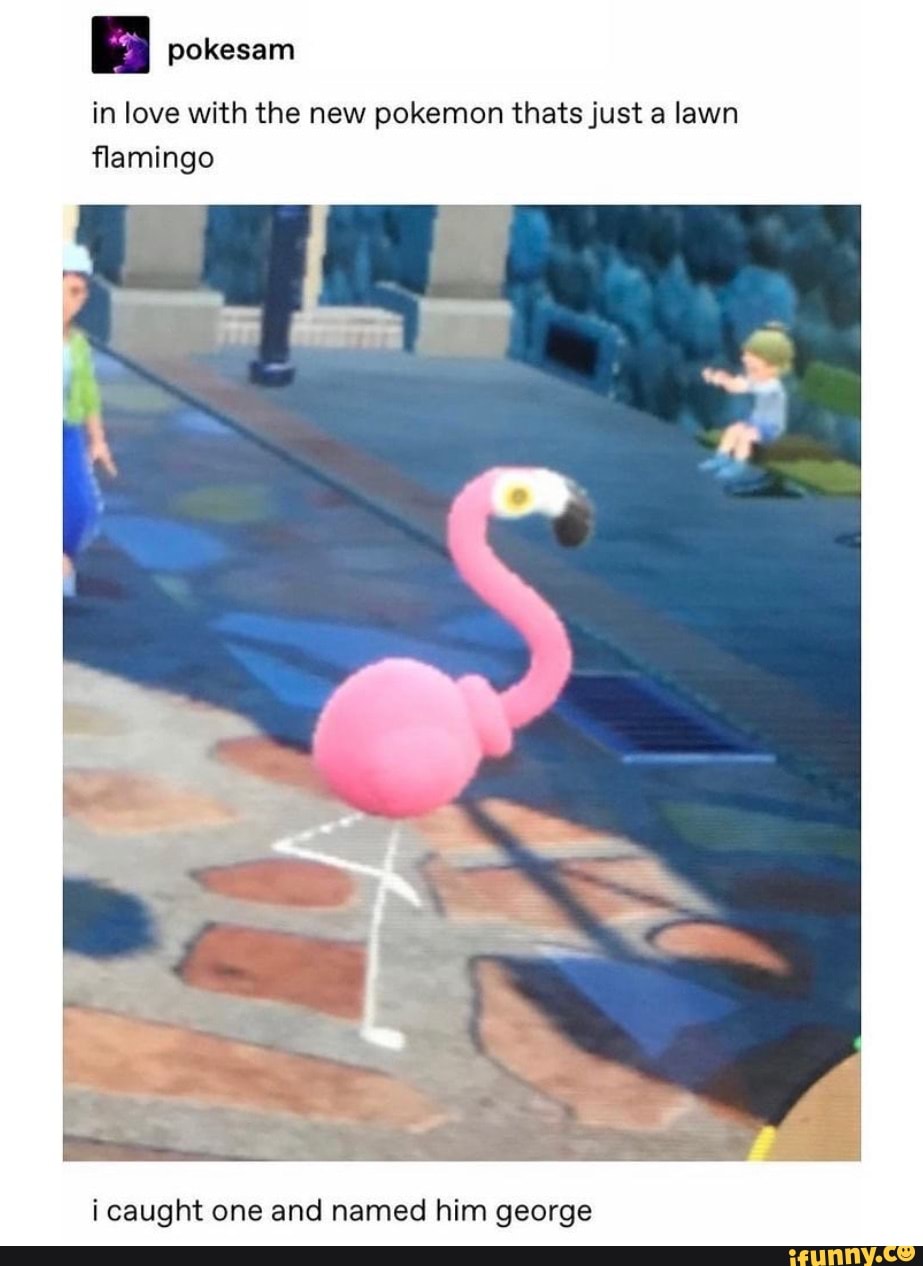 I pokesam in love with the new pokemon thats just a lawn flamingo i ...