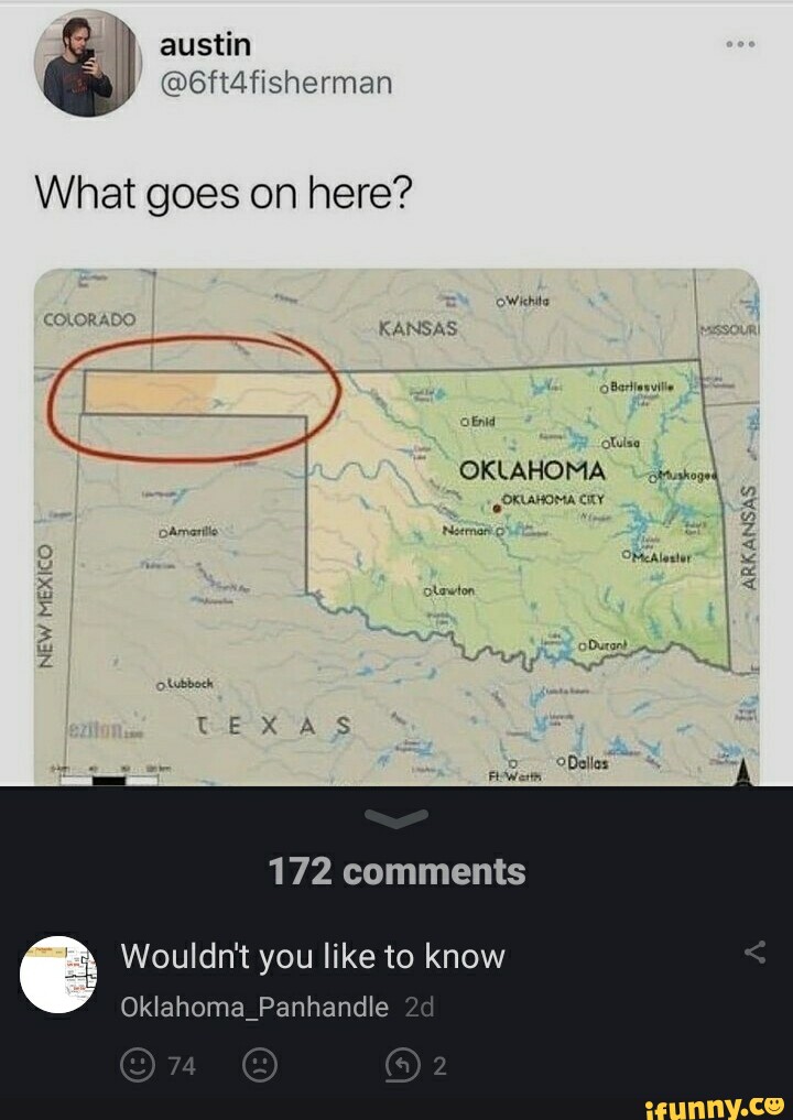 Austin @6ft4fisherman What goes on here? OKLAHOMA I I NEW TEX AS 172 ...