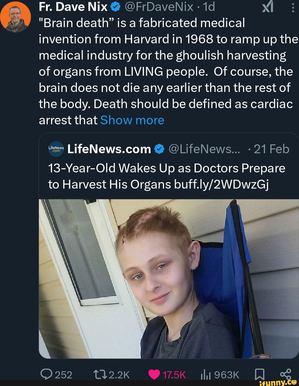 Fr. Dave Nix @ @FrDaveNix - xl "Brain death" is a fabricated medical ...