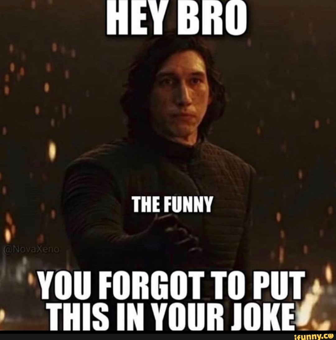 HEY BRU THE FUNNY "YOU FORGOT TO PUTS THIS IN YOUR JOKES. - iFunny