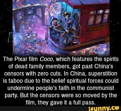 The Pixar film Coco, which features the spirits of dead family members ...