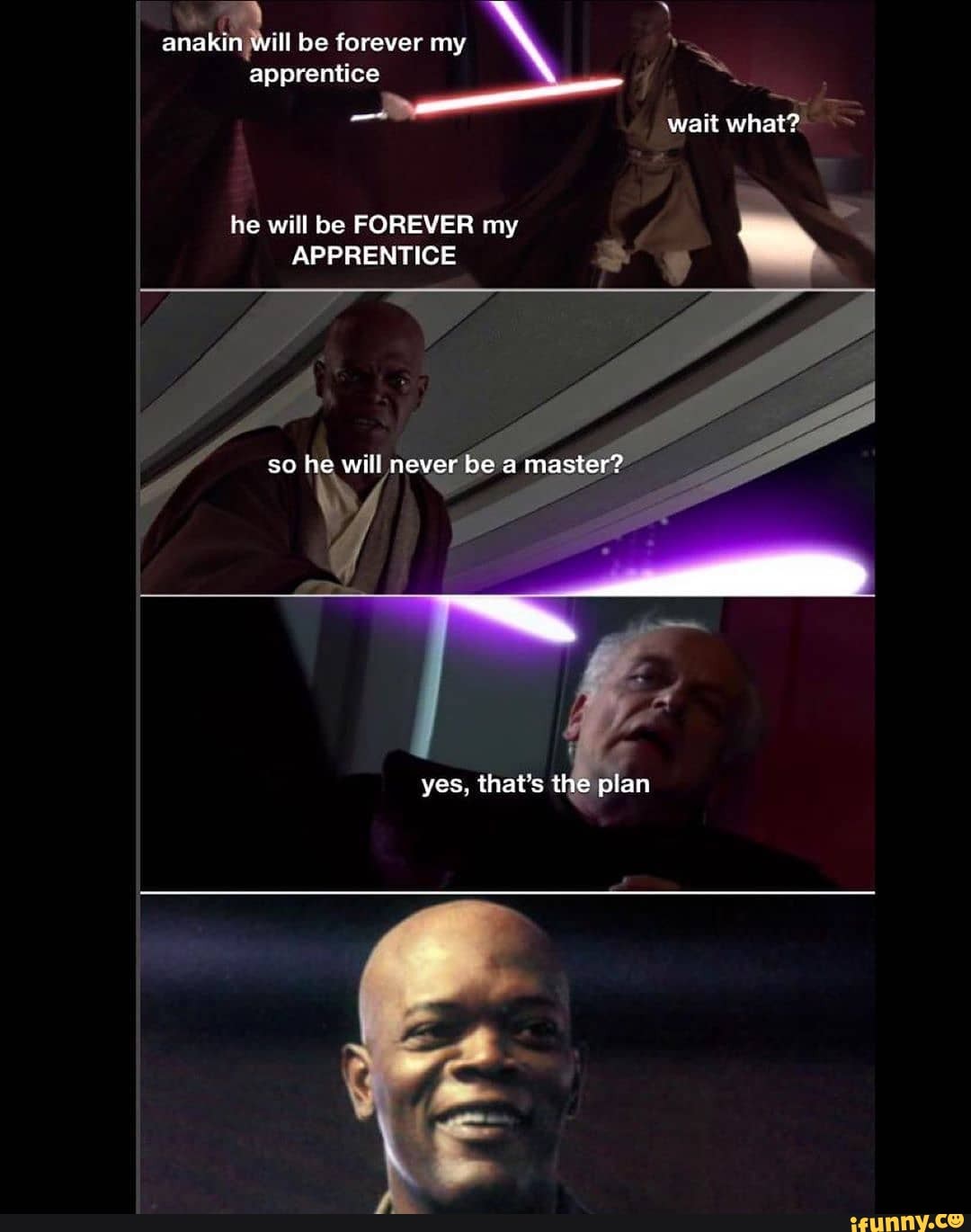 Are there any images of Mace Windu smiling? : r/PrequelMemes
