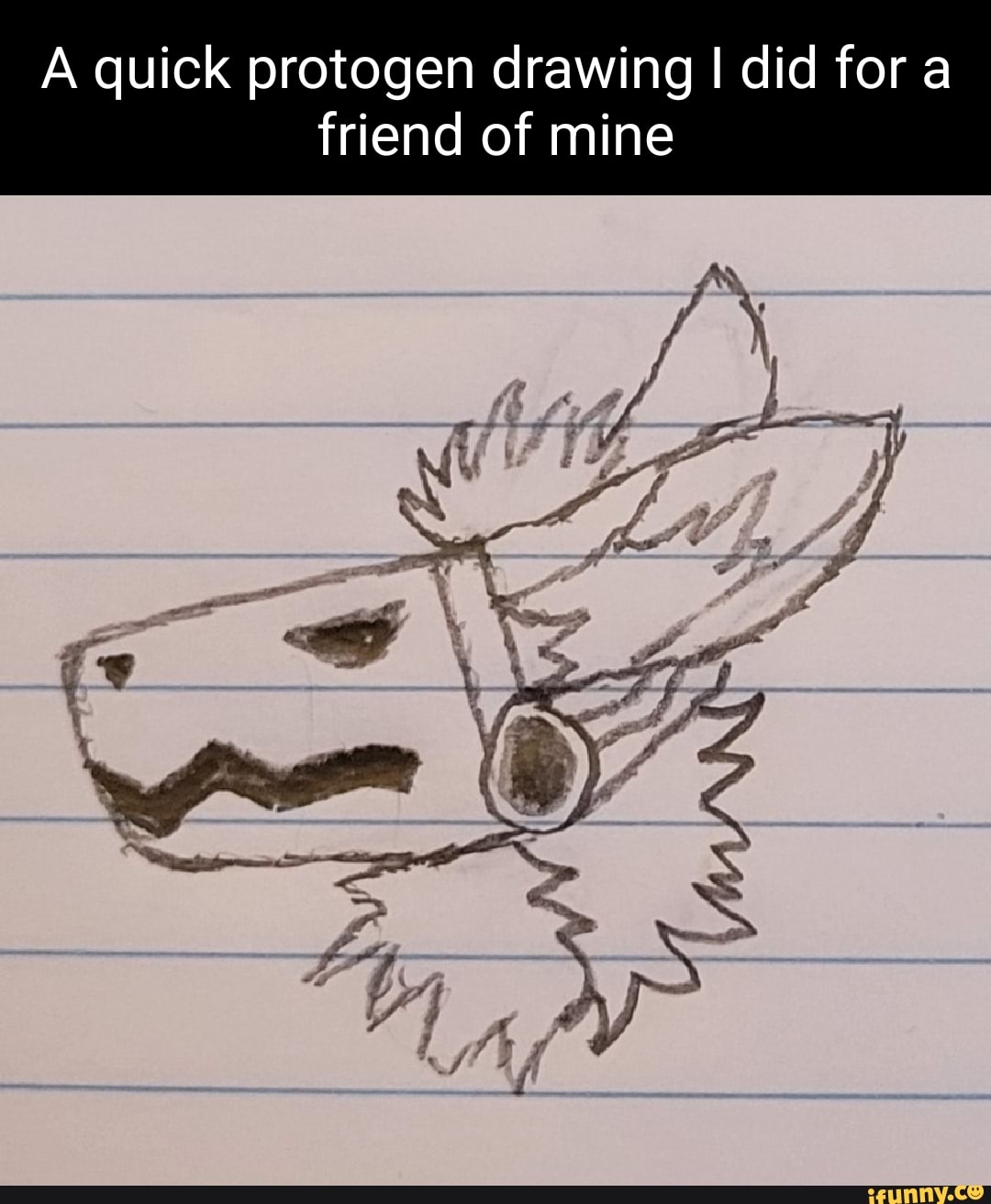 A quick protogen drawing I did for a friend of mine - iFunny
