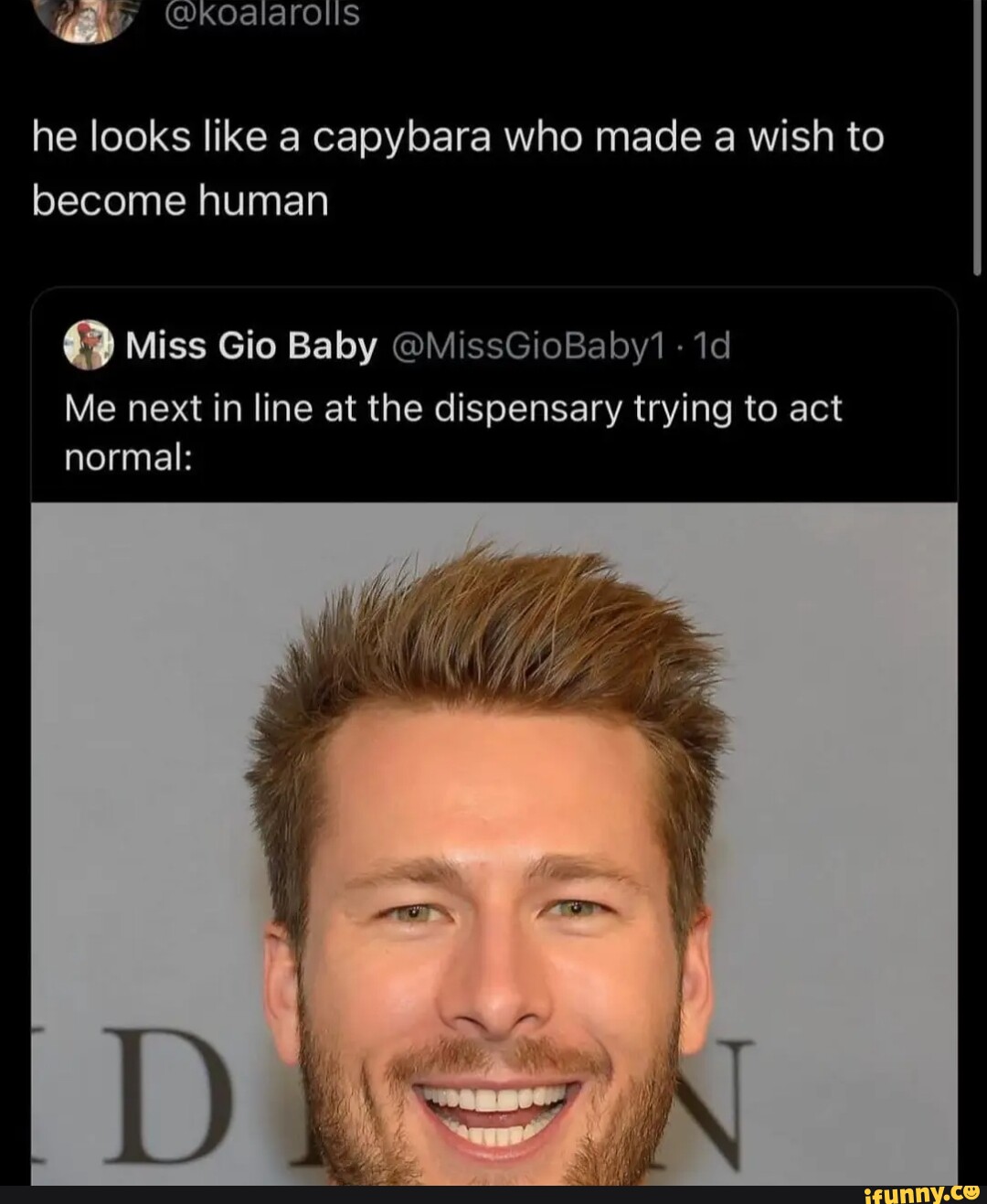 He looks like a capybara who made a wish to become human Miss Gio Baby ...