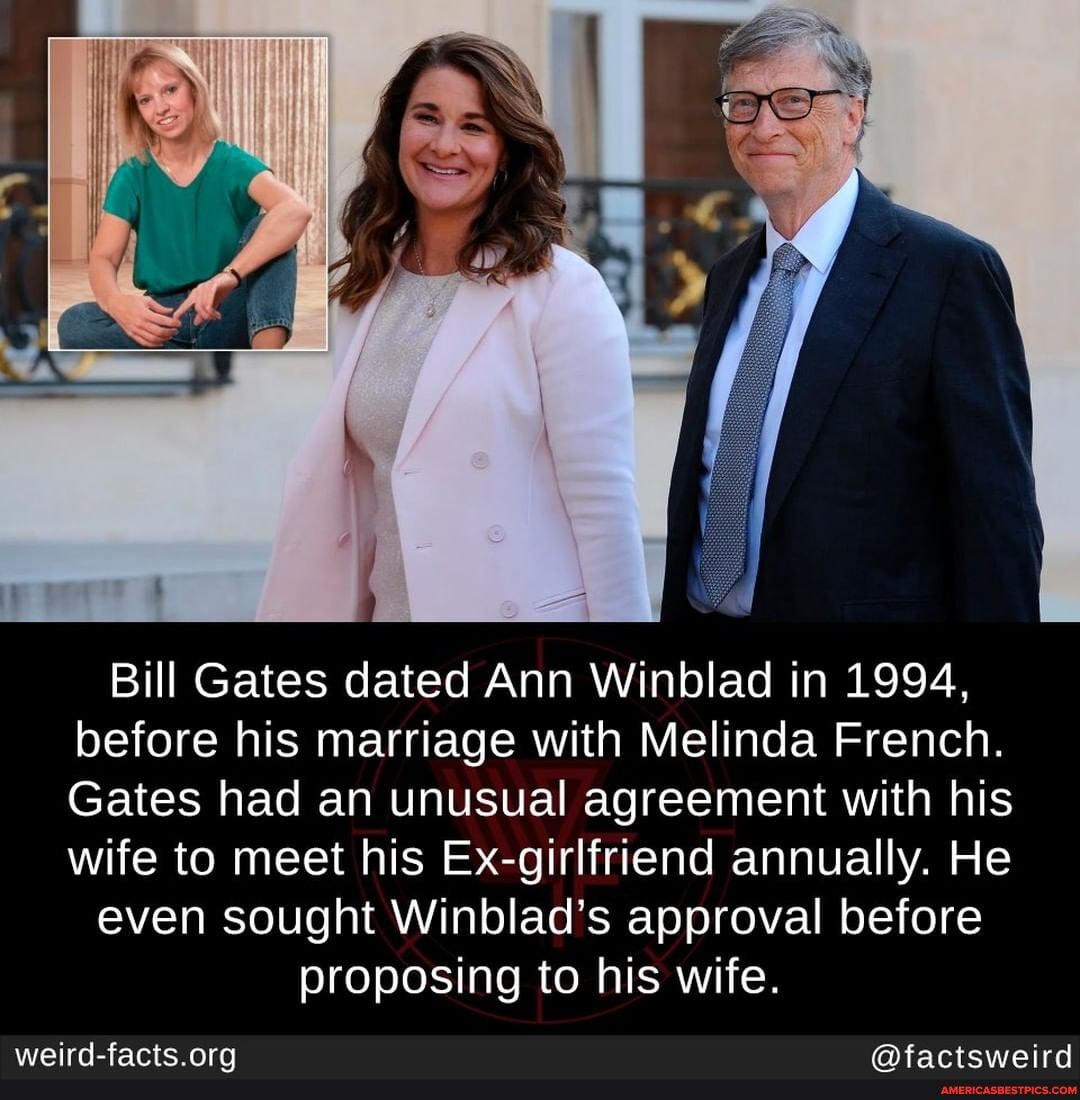 Bill Gates dated Ann Winblad in 1994, before his marriage with Melinda ...