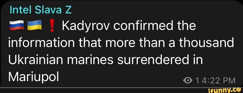 Intel Slava Z Kadyrov confirmed the information that more than a ...