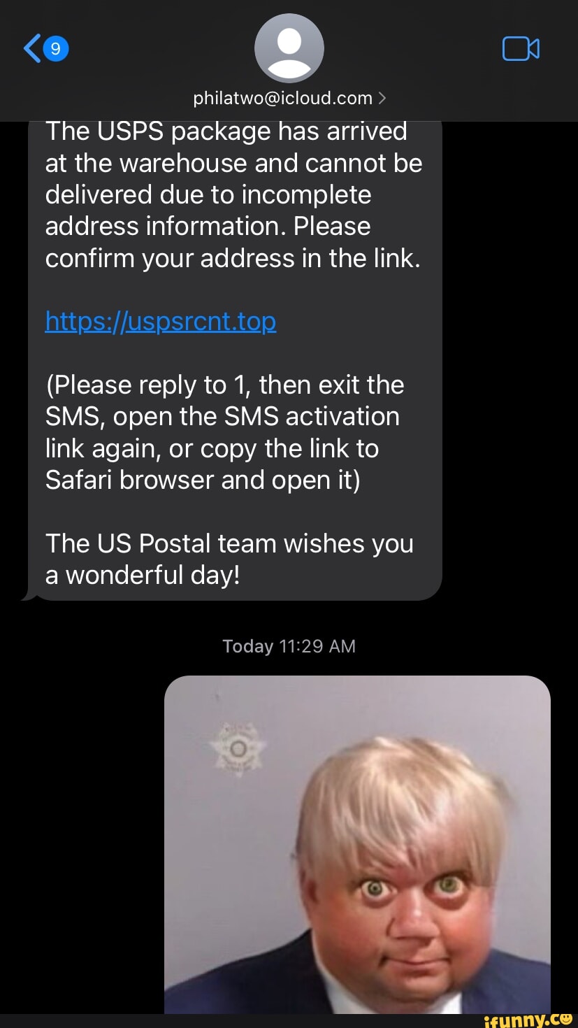 The USPS package has arrived at the warehouse and cannot be delivered ...