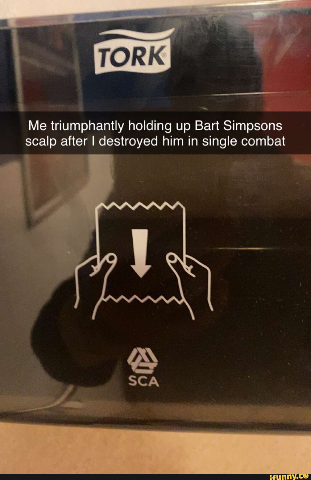 Me triumphantly holding up Bart Simpsons scalp after I destroyed him in ...