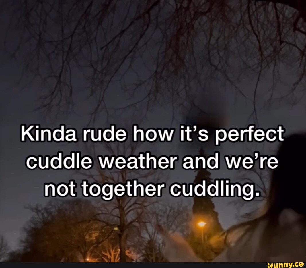 Kinda rude how it's perfect cuddle weather and we're not together ...