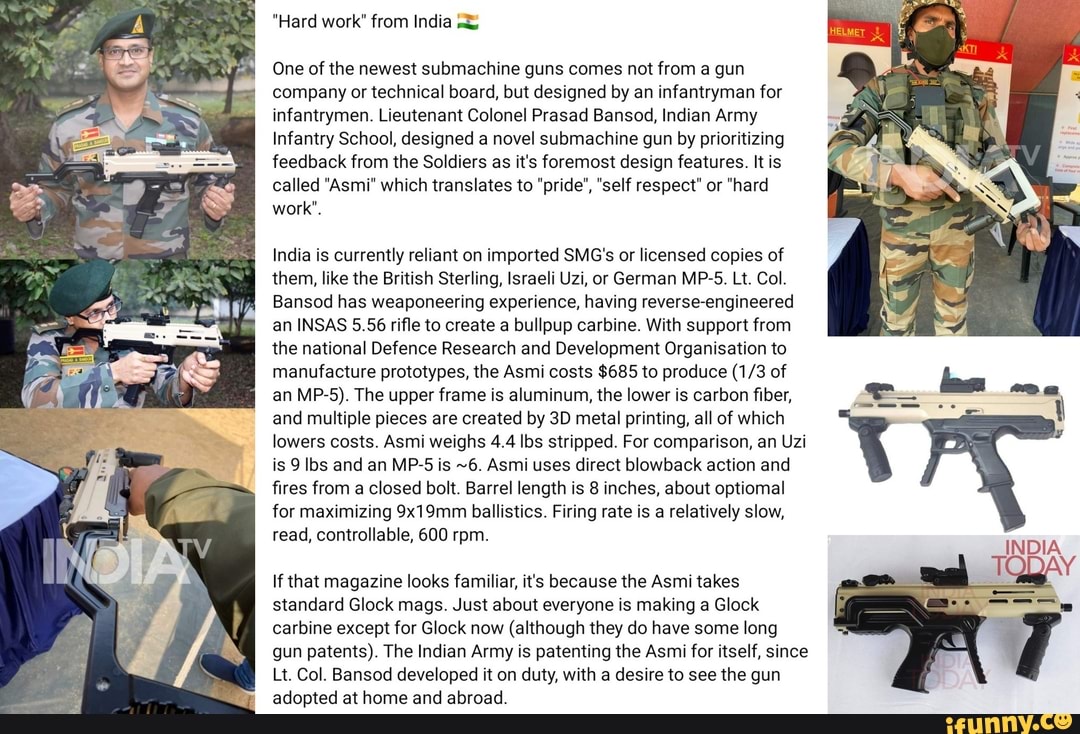 "Hard work" from India One of the newest submachine guns comes not from ...