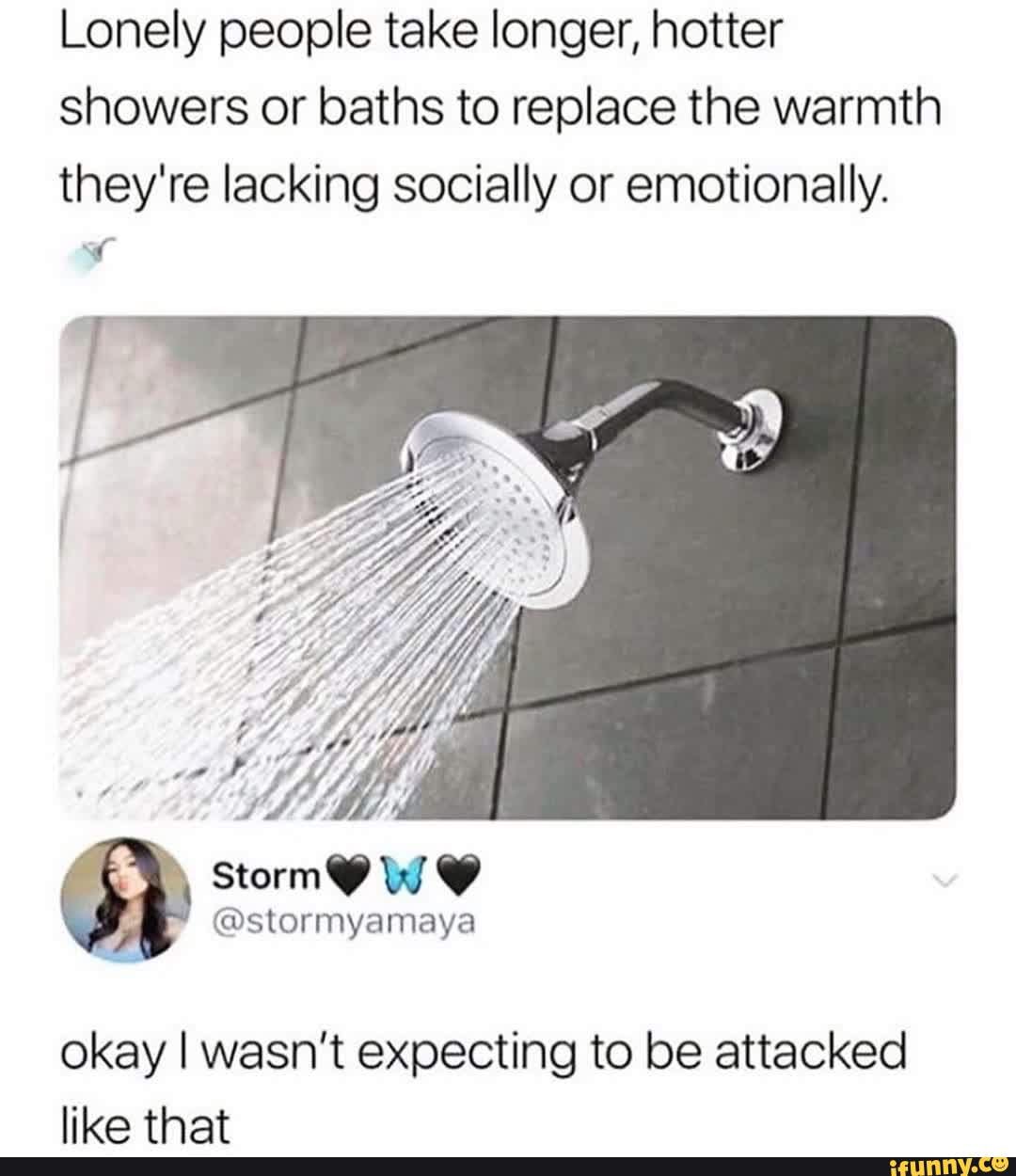 Lonely people take longer, hotter showers or baths to replace the ...