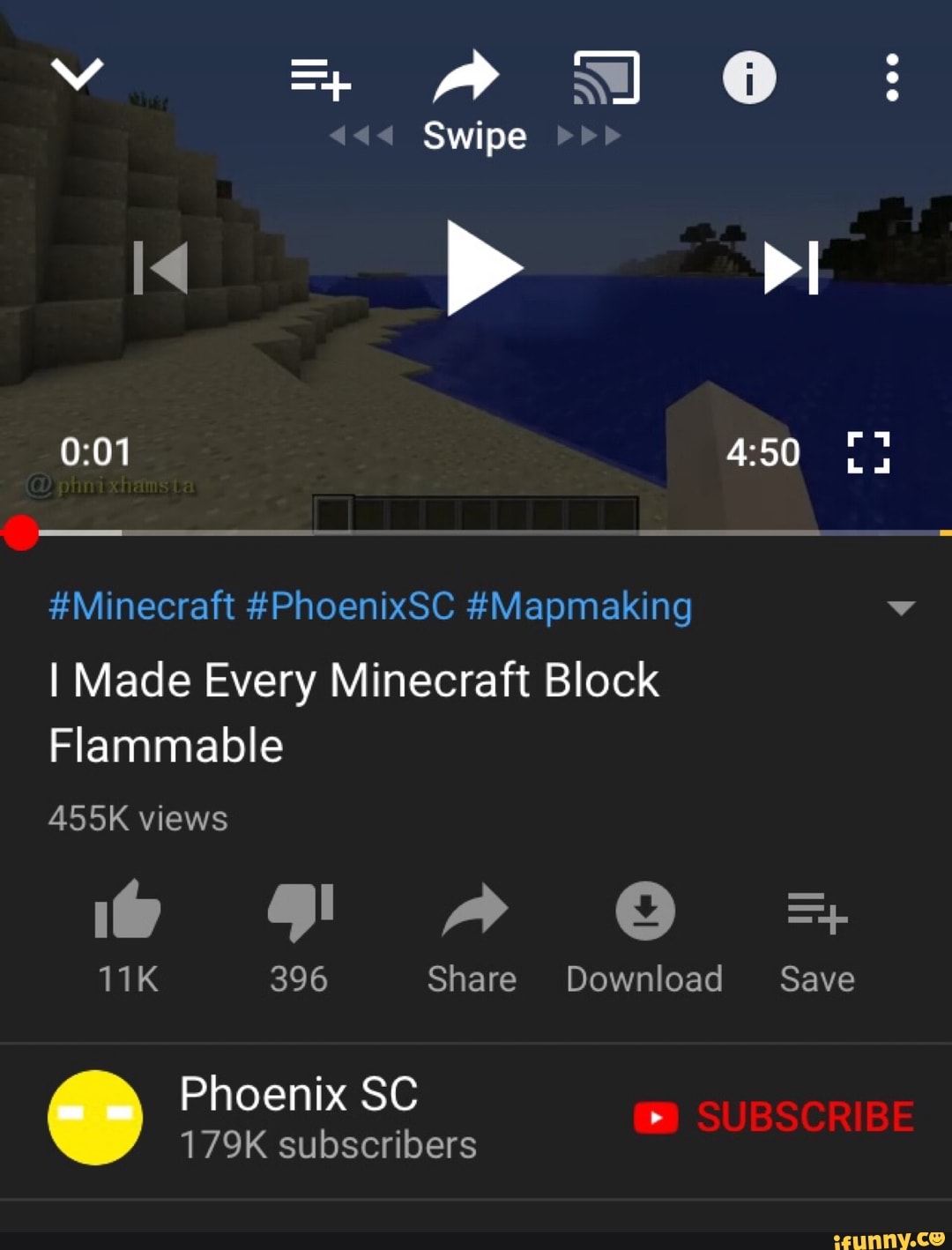 #Minecraft #PhoenixSC #Mapmaking I Made Every Minecraft Block Flammable ...