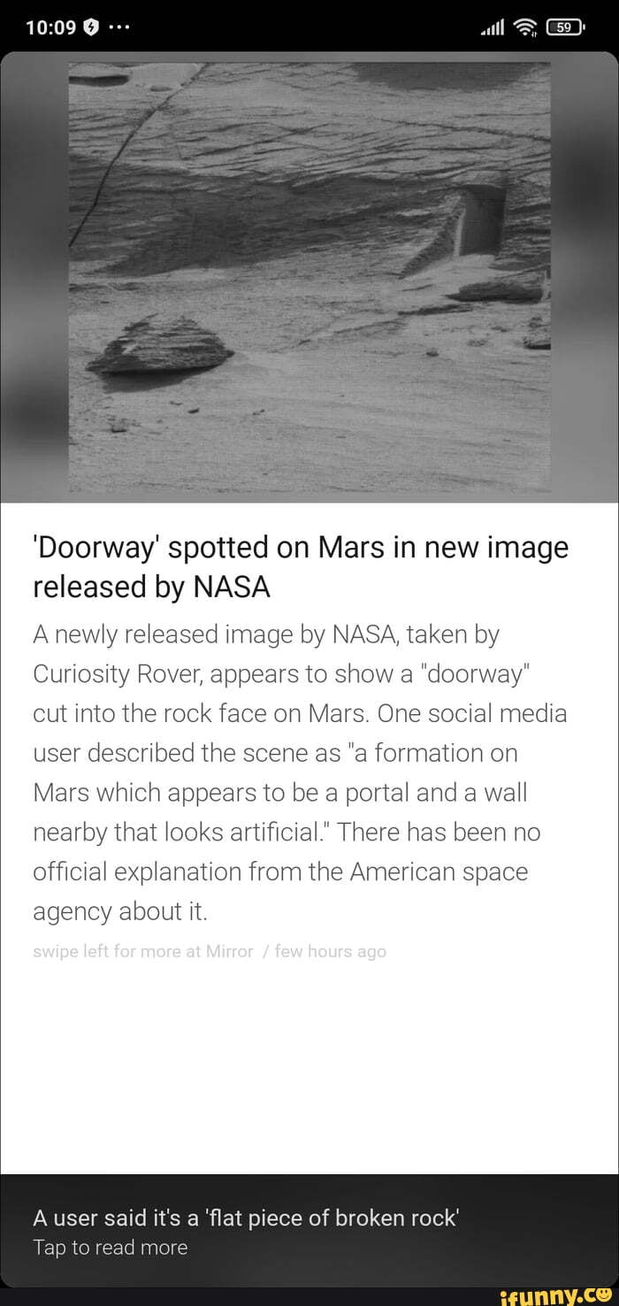 'Doorway' spotted on Mars in new image released by NASA A newly ...
