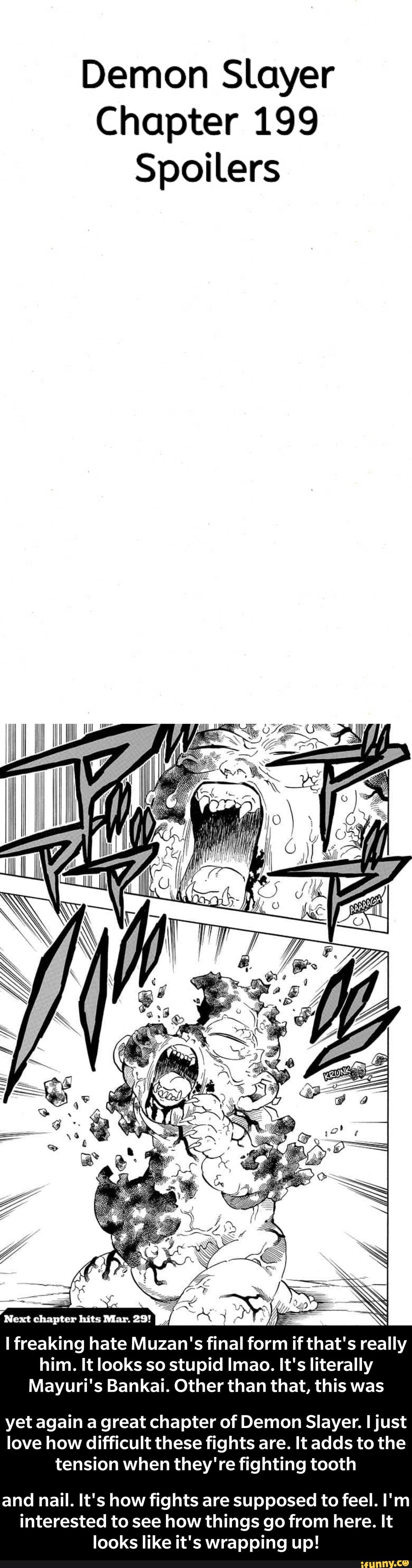 Demon Slayer Chapter 199 Spoilers - and nail. It's how fights are ...