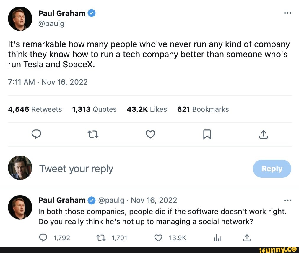 Paul Graham @ @paulg It's remarkable how many people who've never run ...