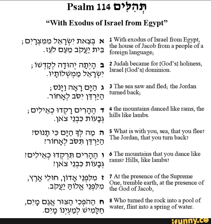 Psalm 114 "With Exodus of Israel from Egypt" Dy apy? ma WR? TAM AM) 3 ...