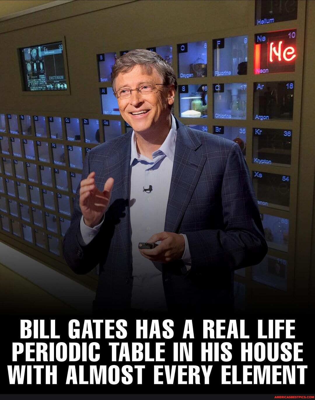 Bill Gates' office features a colossal periodic table with individual ...