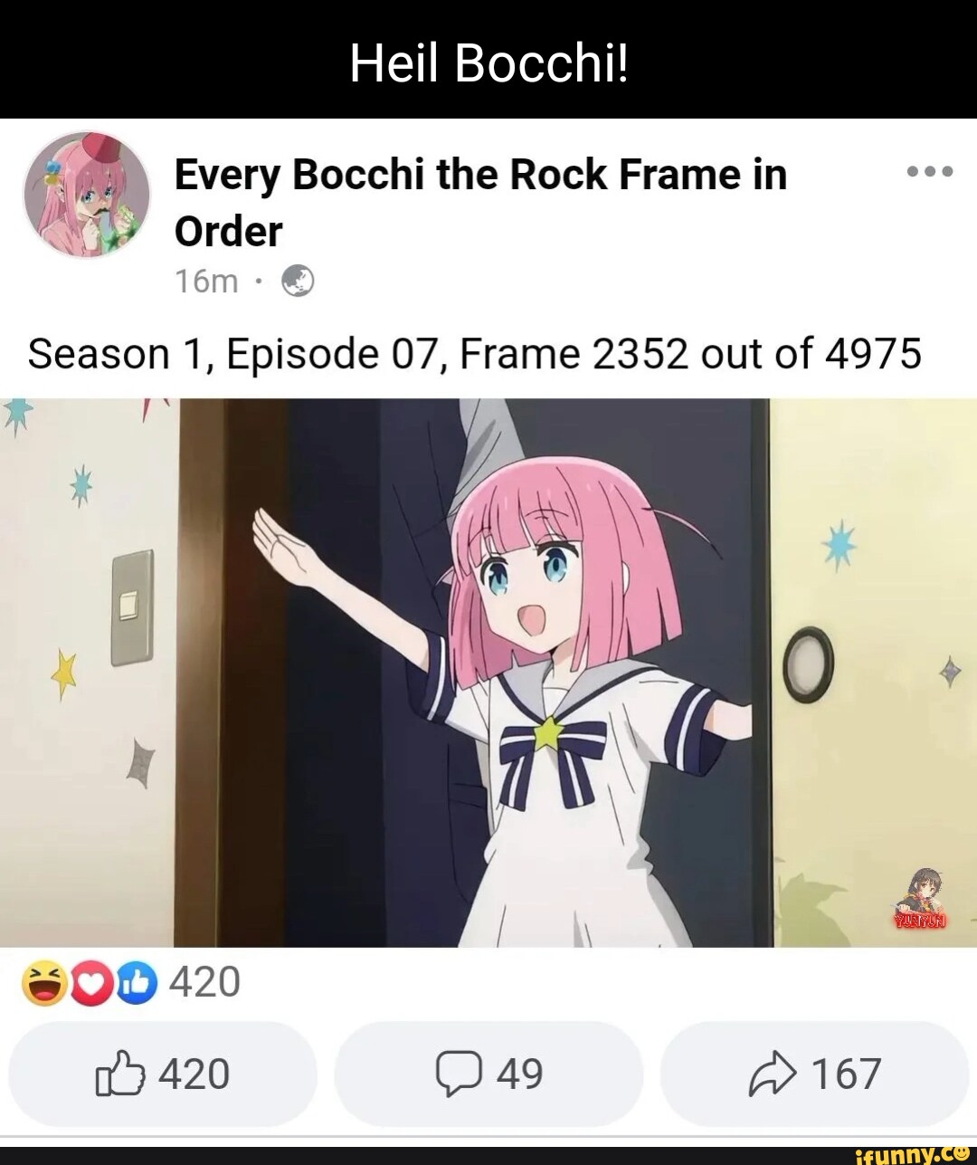 Heil Bocchi! Every Bocchi the Rock Frame in Order Season 1, Episode 07 ...