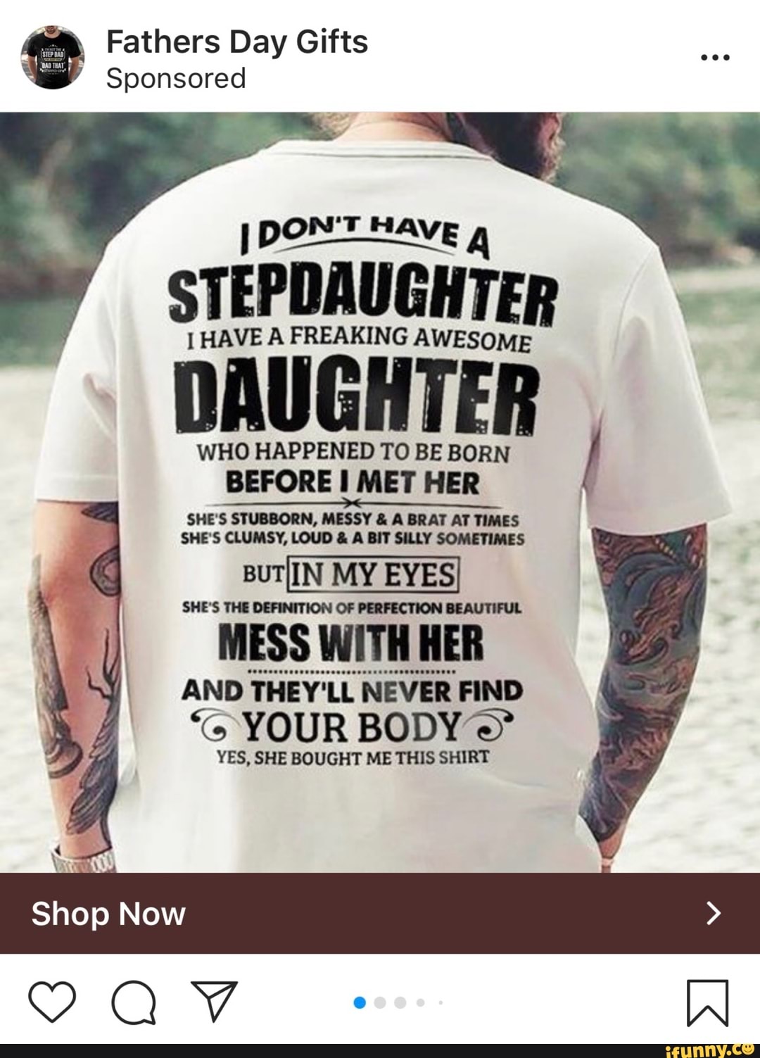 Fathers Day Ts Sponsored I Dont Have Stepdaughter I Have A Freaking Awesome Daughter Who