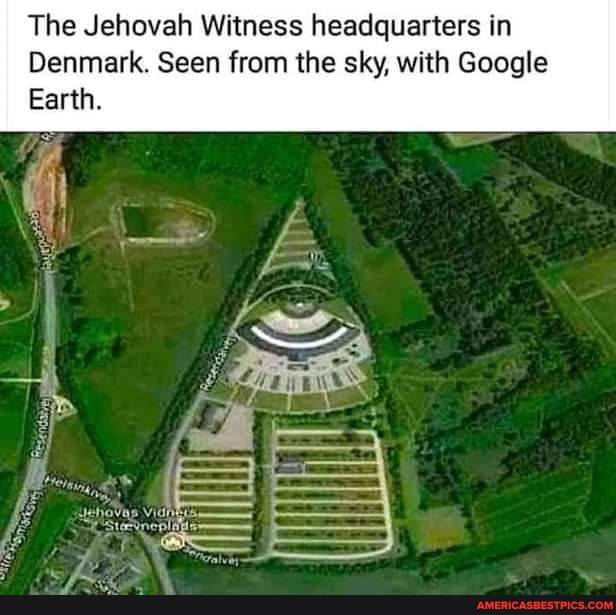 The Jehovah Witness headquarters in Denmark. Seen from the sky, with ...
