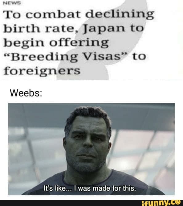 To combat declining birth rate, Japan to begin offering "Breeding Visas ...