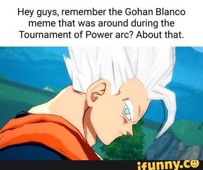 Hey guys, remember the Gohan Blanco meme that was around during the ...
