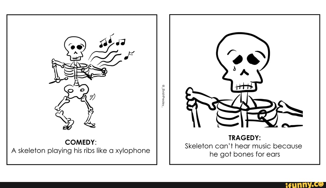 TRAGEDY: Skeleton can't hear music because A skeleton playing his ribs ...