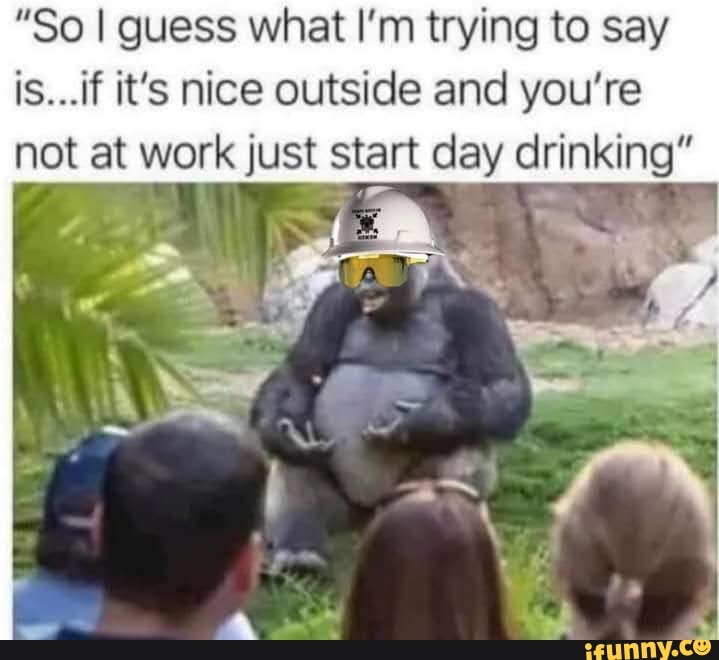 "So I guess what I'm trying to say is...if it's nice outside and you're ...