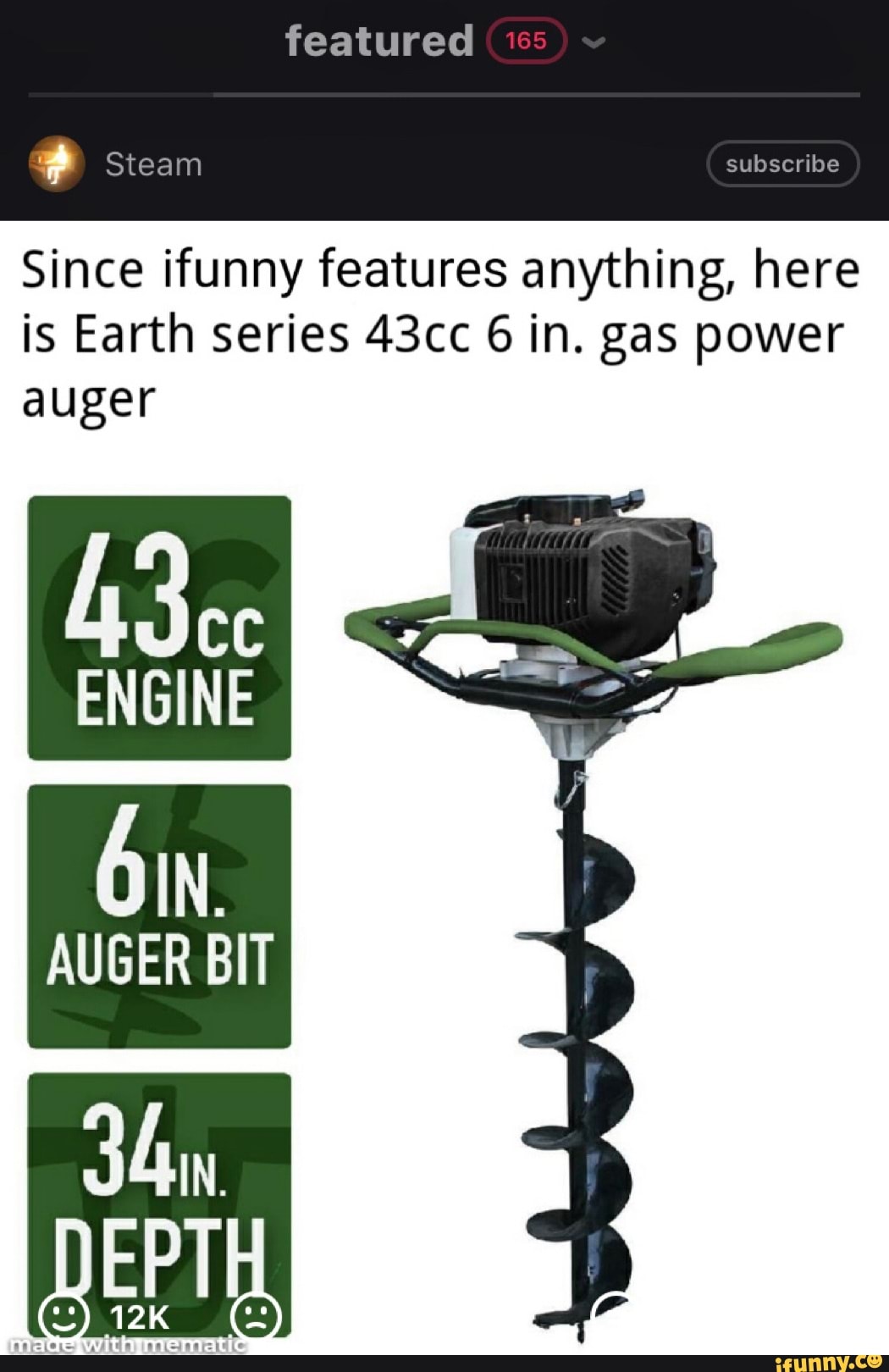 Featured Steam auger Since ifunny features anything, here is Earth ...