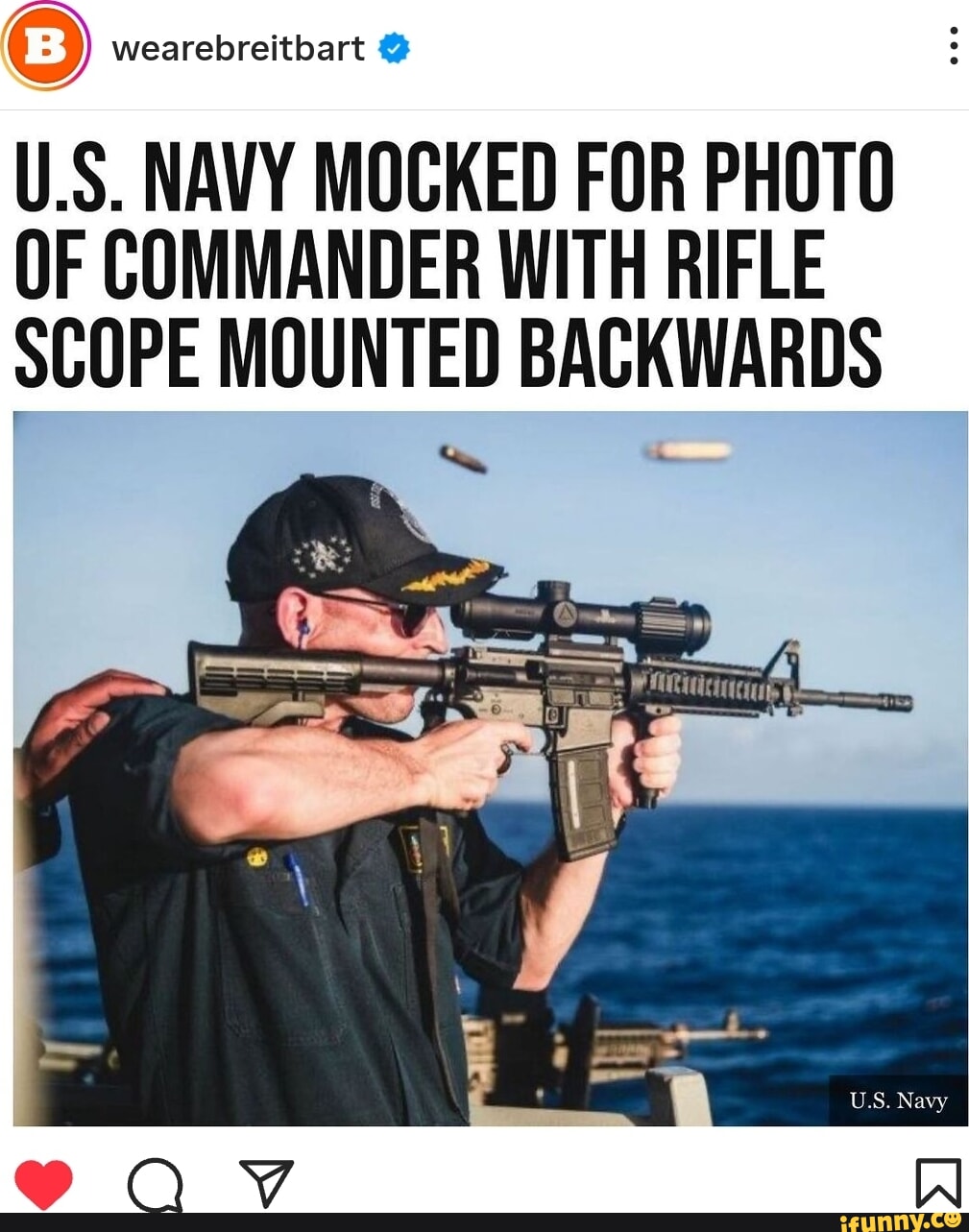 Wearebreitbart U.S. NAVY MOCKED FOR PHOTO OF COMMANDER WITH RIFLE SCOPE ...