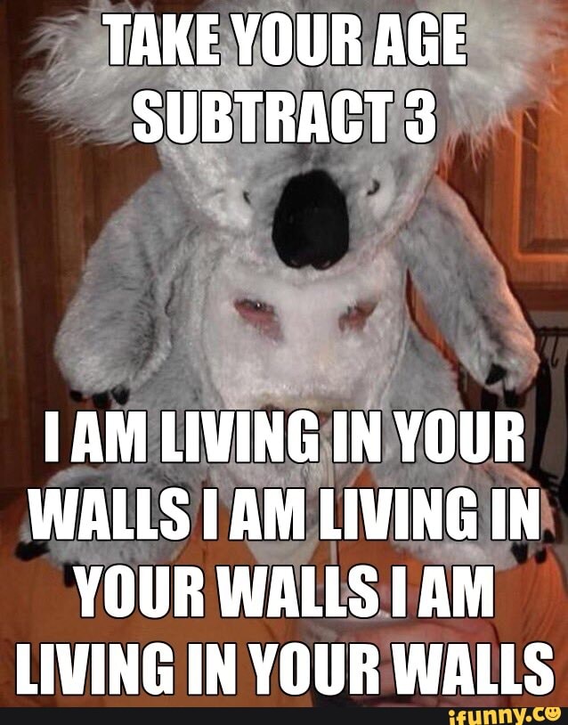 TAKE YOUR AGE SUBTRACT 3 [AM LIVING IN YOUR WALLS AM LIVING IN YOUR ...