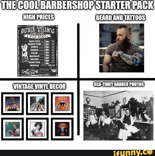 THE COOLBARBERSHOR STARTER PAC HIGH PRICES) BEARD AND TATTOOS) BARBER ...